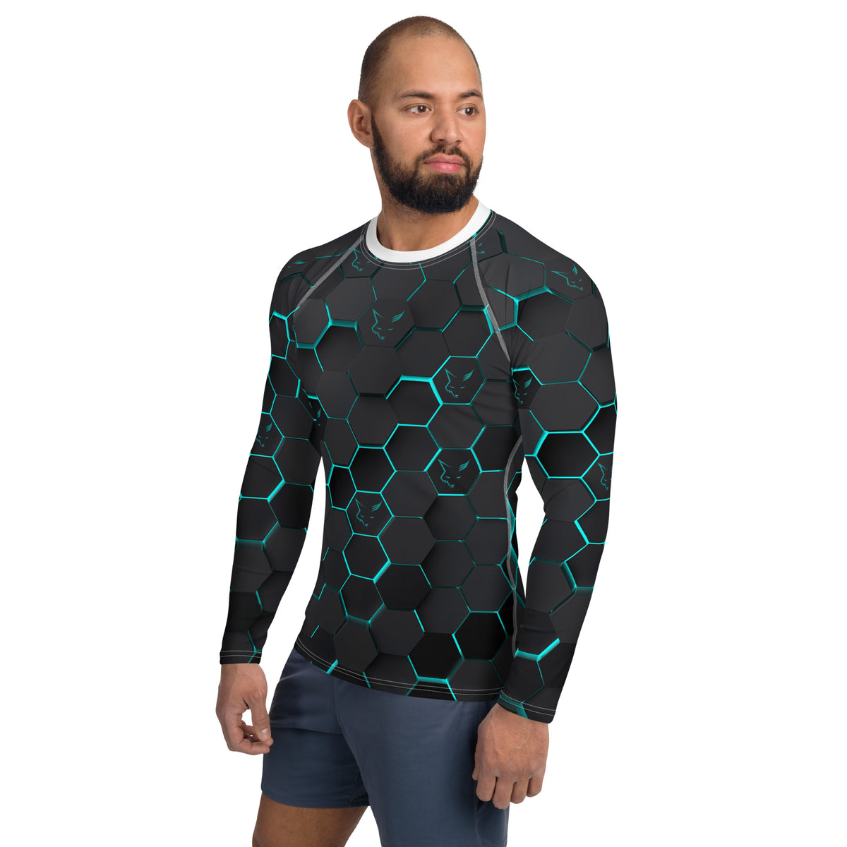 Silver Fox Luxury Blue Cyber Rash Guard – Silver Fox Luxury LLC